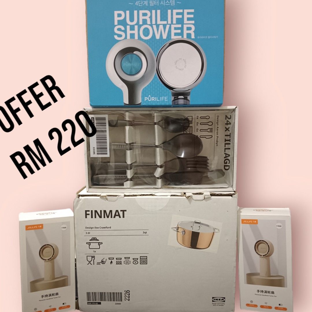 FINMAT/24X TILLAGD /PURILIFE SHOWER/ HAND FAN, TV & Home Appliances, Kitchen Appliances, Other ...