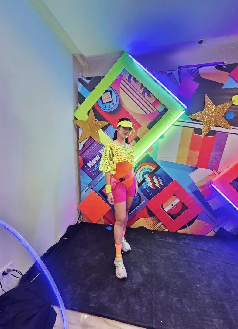 Full 80's - 90's neon costume, Women's Fashion, Dresses & Sets, Sets or ...
