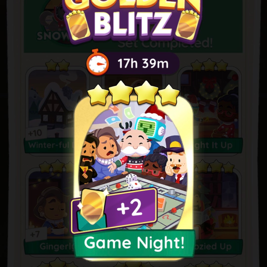 Game Night MONOPOLY GO 4 STARS GOLD STICKER GOLDEN BLITZ, Hobbies ...