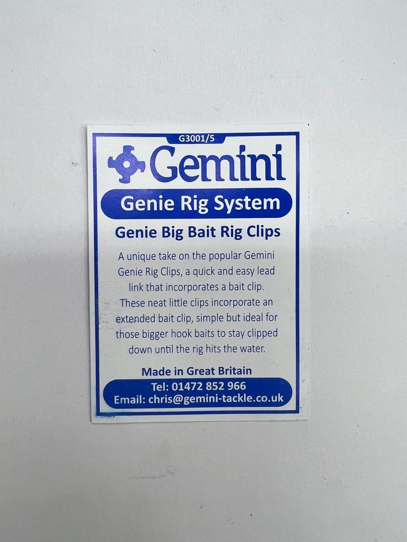 GEMINI GENIE BIG BAIT RIG CLIPS, Sports Equipment, Fishing on Carousell