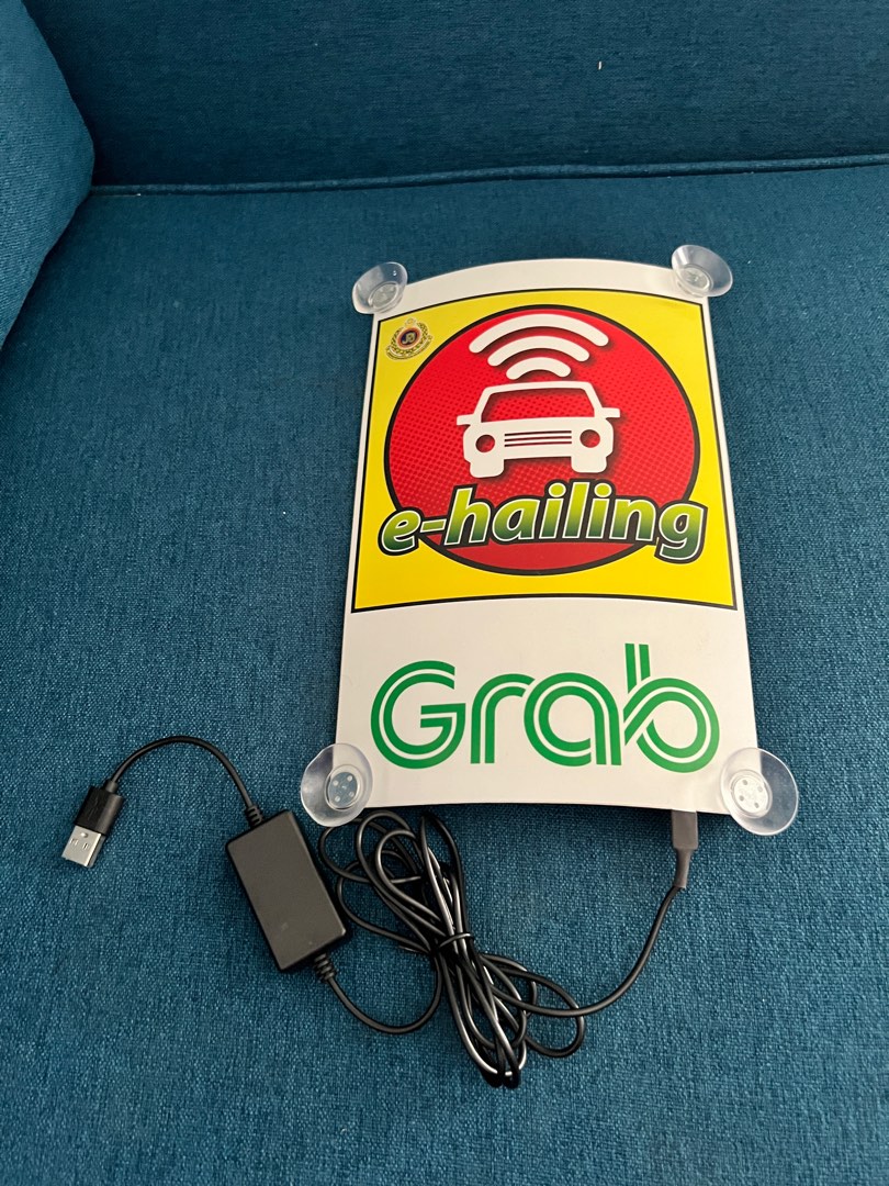Grab E-Hailing Light Sticker/Banner, Auto Accessories on Carousell