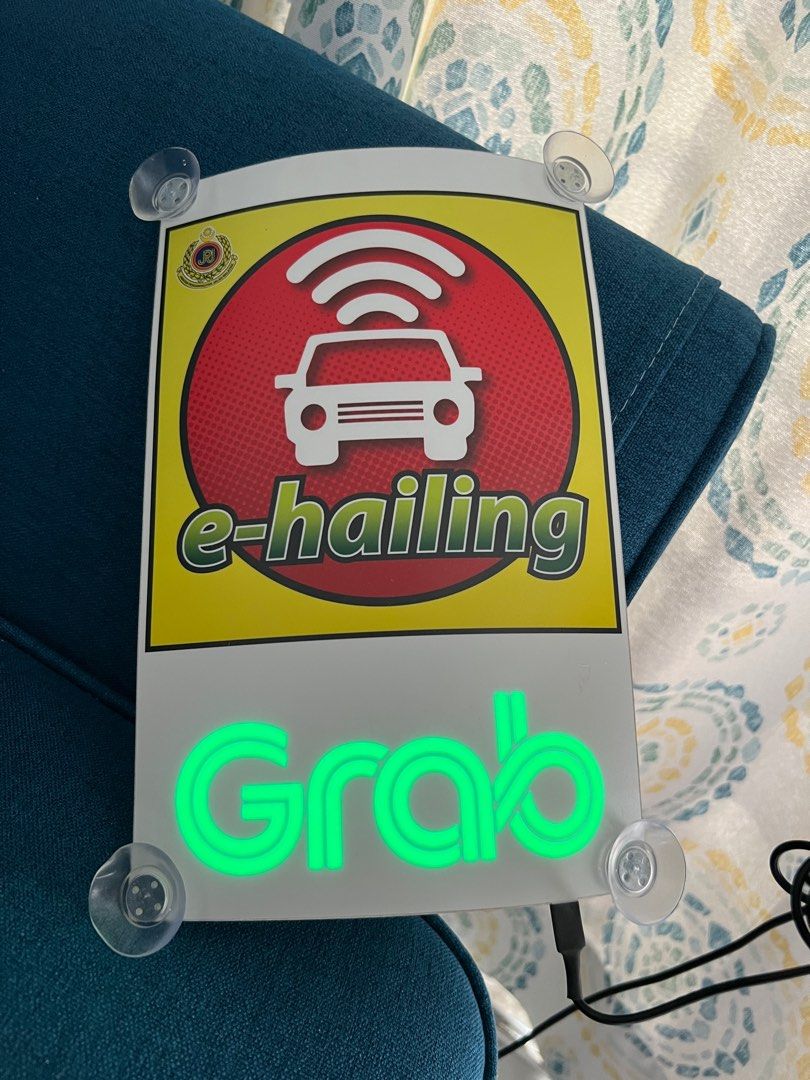 Grab E-Hailing Light Sticker/Banner, Auto Accessories on Carousell