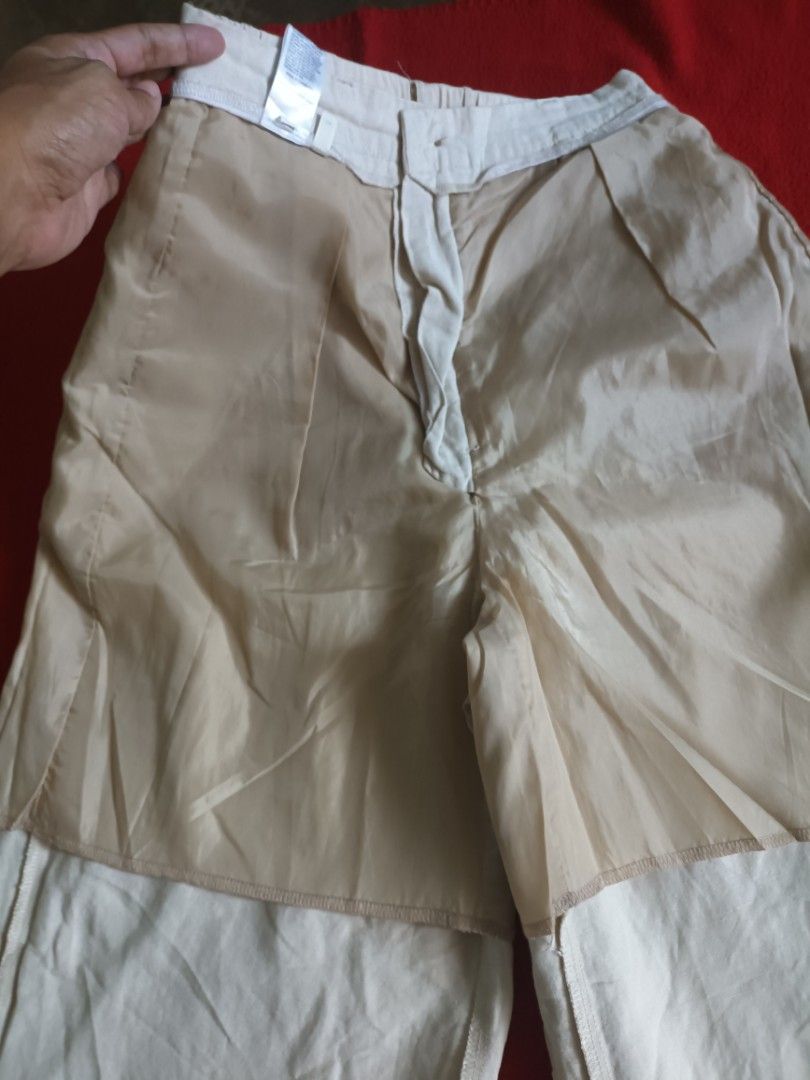 GU by Uniqlo Linen Rayon Wide Cropped Pants, Women's Fashion, Bottoms ...