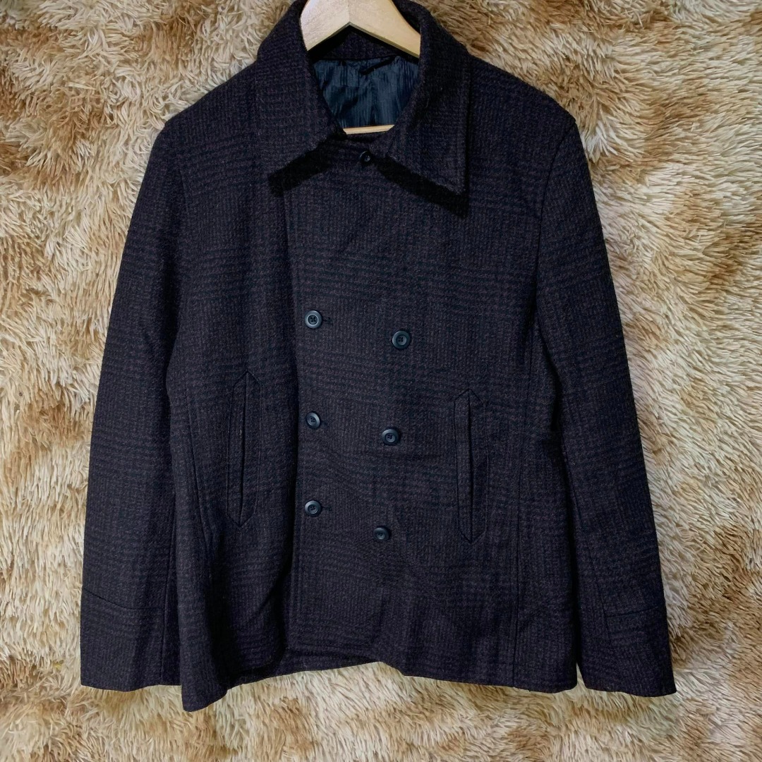 GU MEN'S PEACOAT, Men's Fashion, Coats, Jackets and Outerwear on Carousell