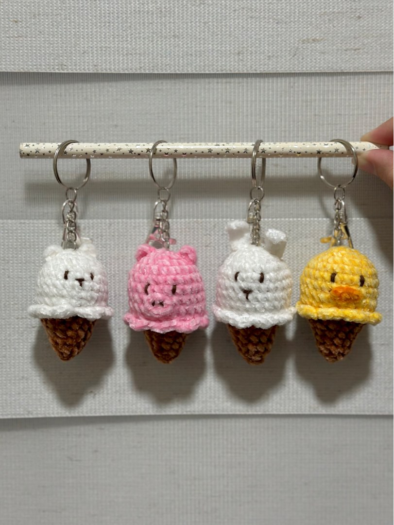 Handmade Ice Cream Character Keychain, Hobbies & Toys, Stationery ...