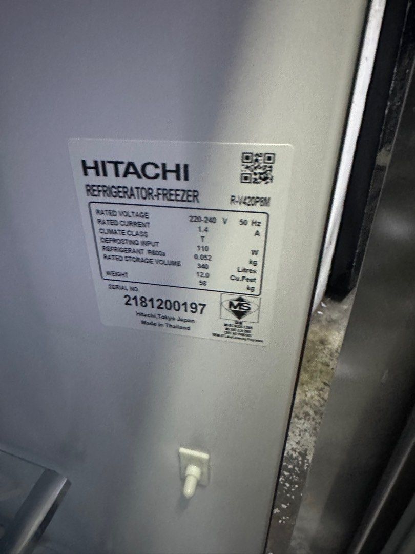 Hitachi 340 liters, TV & Home Appliances, Kitchen Appliances ...