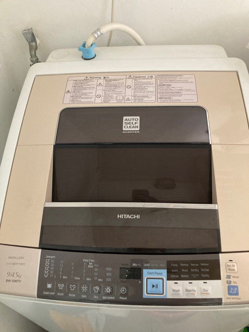Hitachi Washing Machine Dryer 9.5KG, TV & Home Appliances, Washing ...