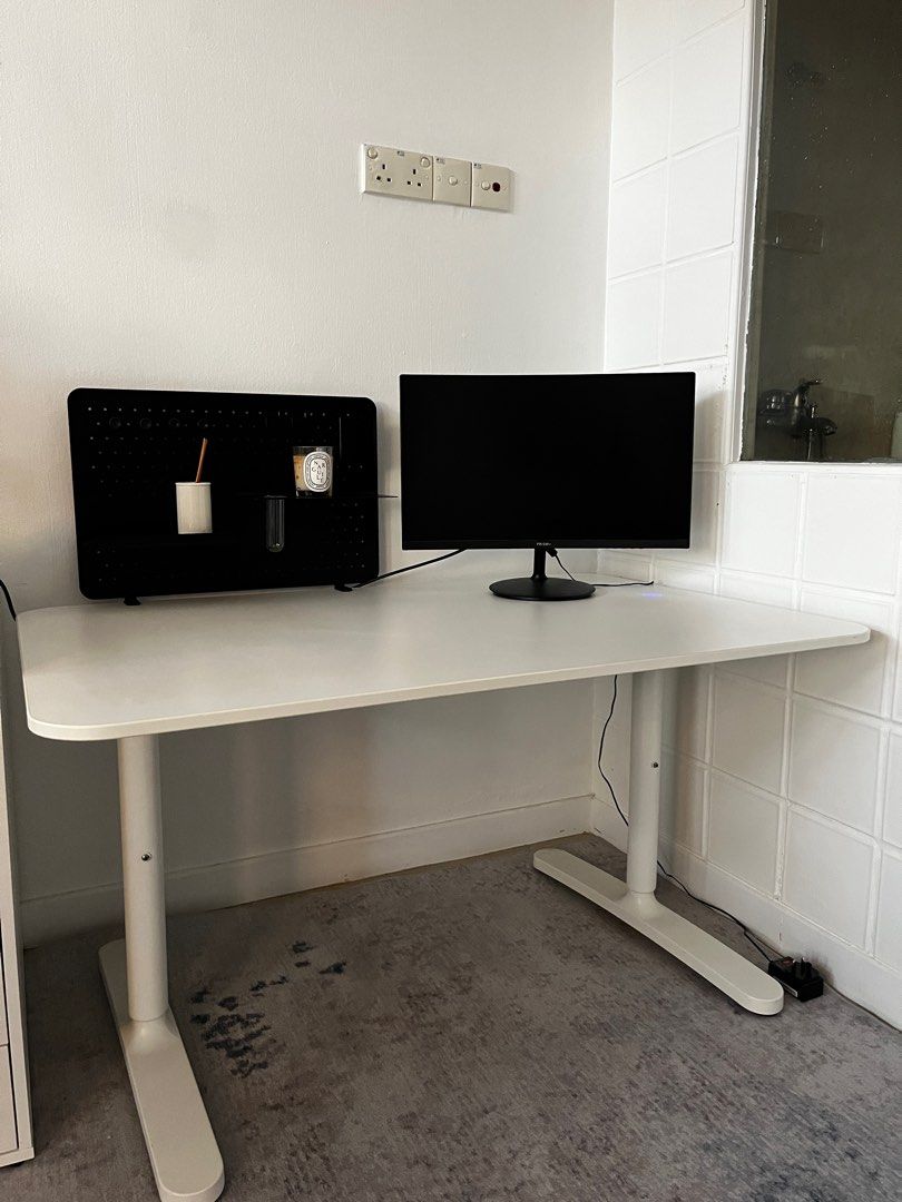 IKEA Bekant desk 120x80 - white, Furniture & Home Living, Furniture ...