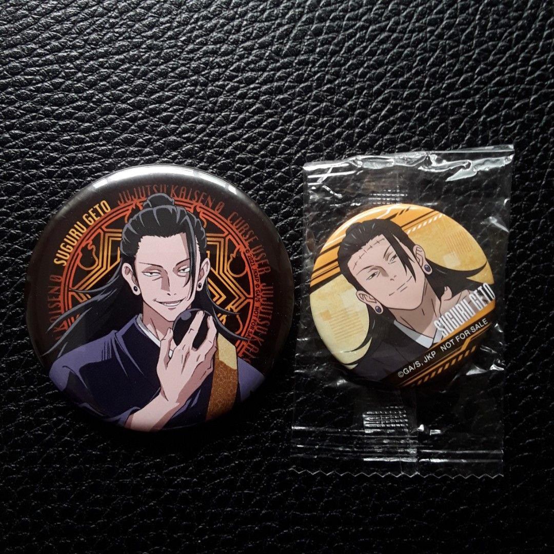 JJK Jujutsu Kaisen Geto and Kenjaku badge set, Hobbies & Toys ...