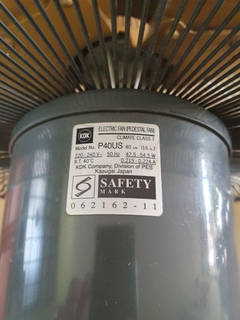 KDK P40US GOLD 40CM STAND FAN, TV & Home Appliances, Other Home ...