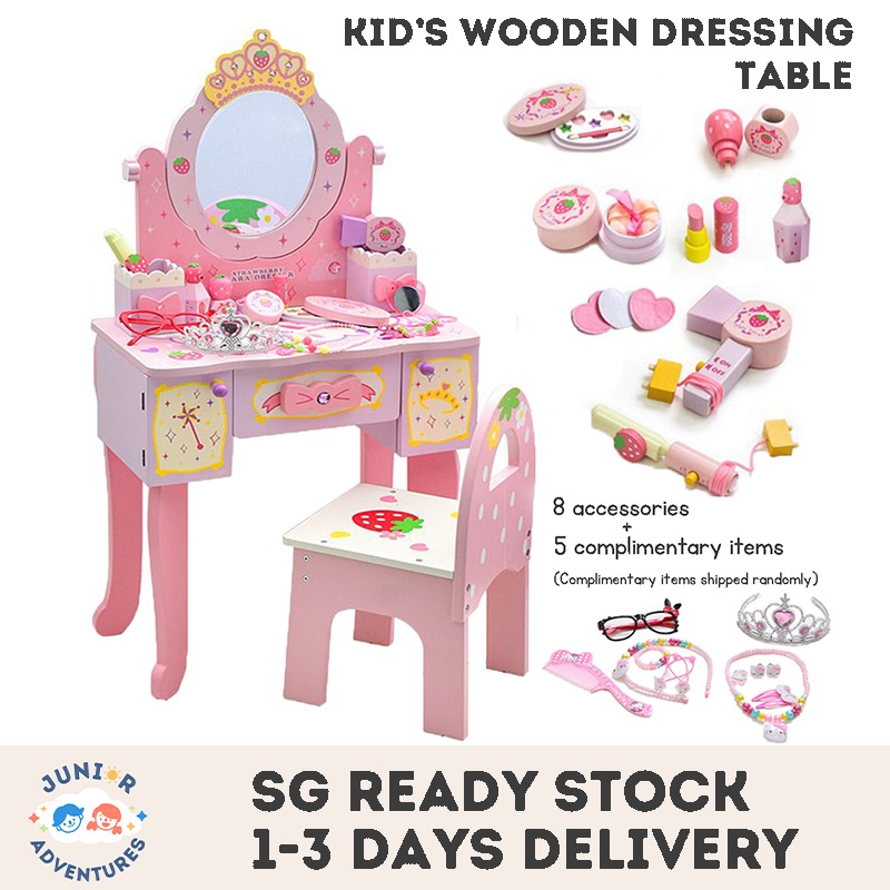 Kids Dressing Table chair set pretend play dressing table featuring ...