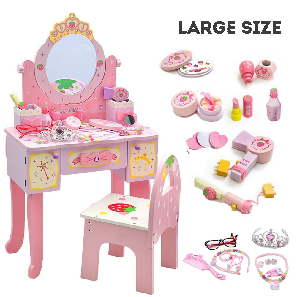 Kids Dressing Table chair set pretend play dressing table featuring ...