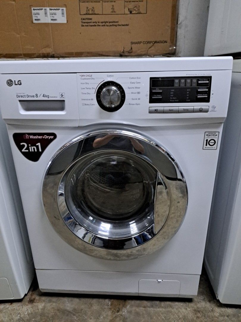Lg 8/4kg front load Washing Machine washer dryer inverter Direct 3ticks warranty 2months, TV ...