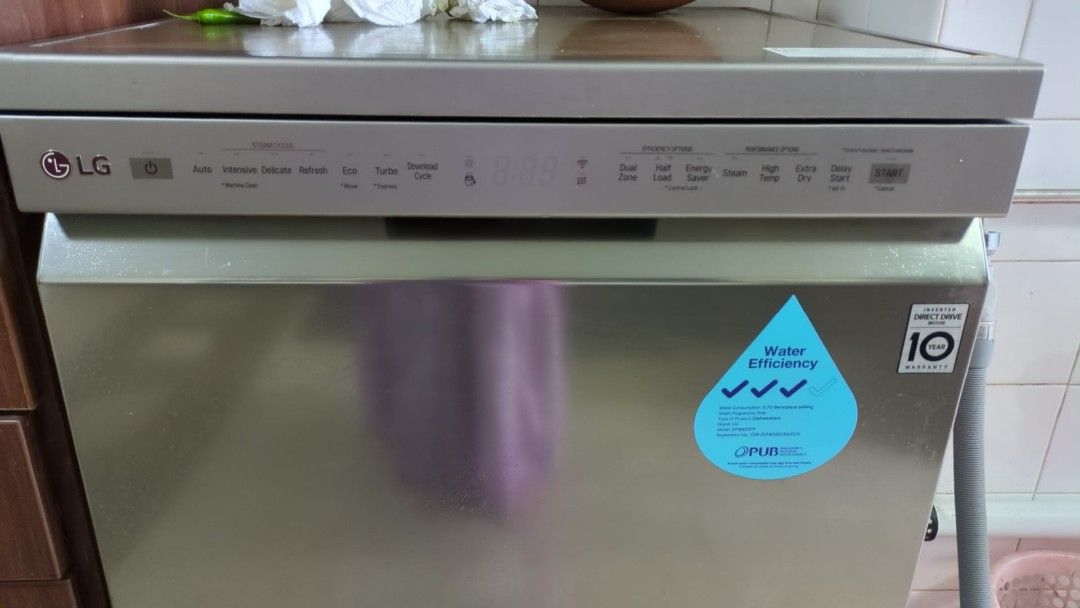 LG QuadWash DFB425FP Steam Dishwasher, TV & Home Appliances, Kitchen ...