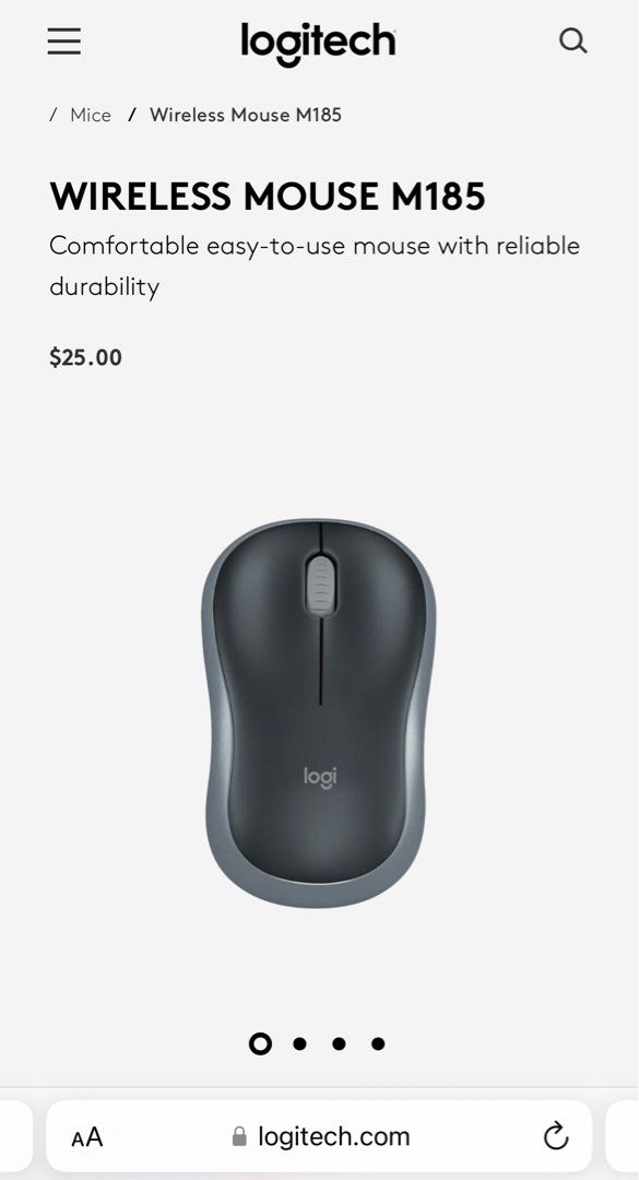 Logitech M185 mouse (blue), Computers & Tech, Parts & Accessories ...