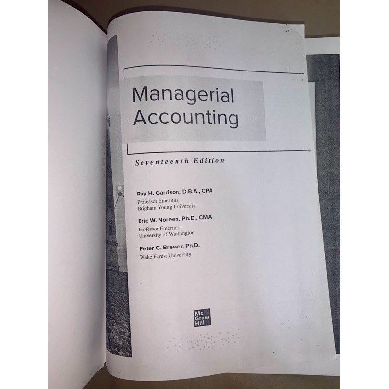 Managerial Accounting 17th Edition, Hobbies & Toys, Books & Magazines ... Managerial Accounting 17th Edition, Hobbies & Toys, Books & Magazines ...