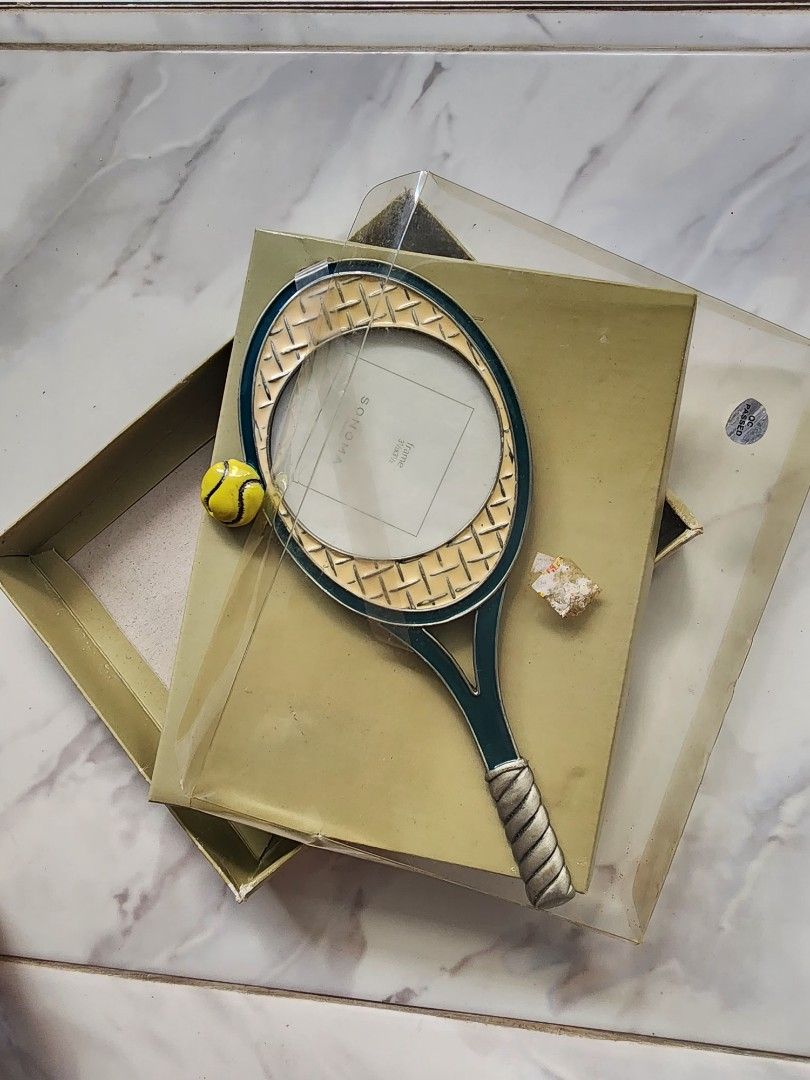 Metal Tennis Racket Frame with Silver Handle, Furniture & Home Living ...