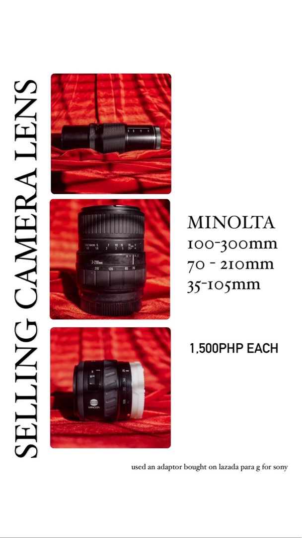 Minolta Lens, Photography, Lens & Kits on Carousell