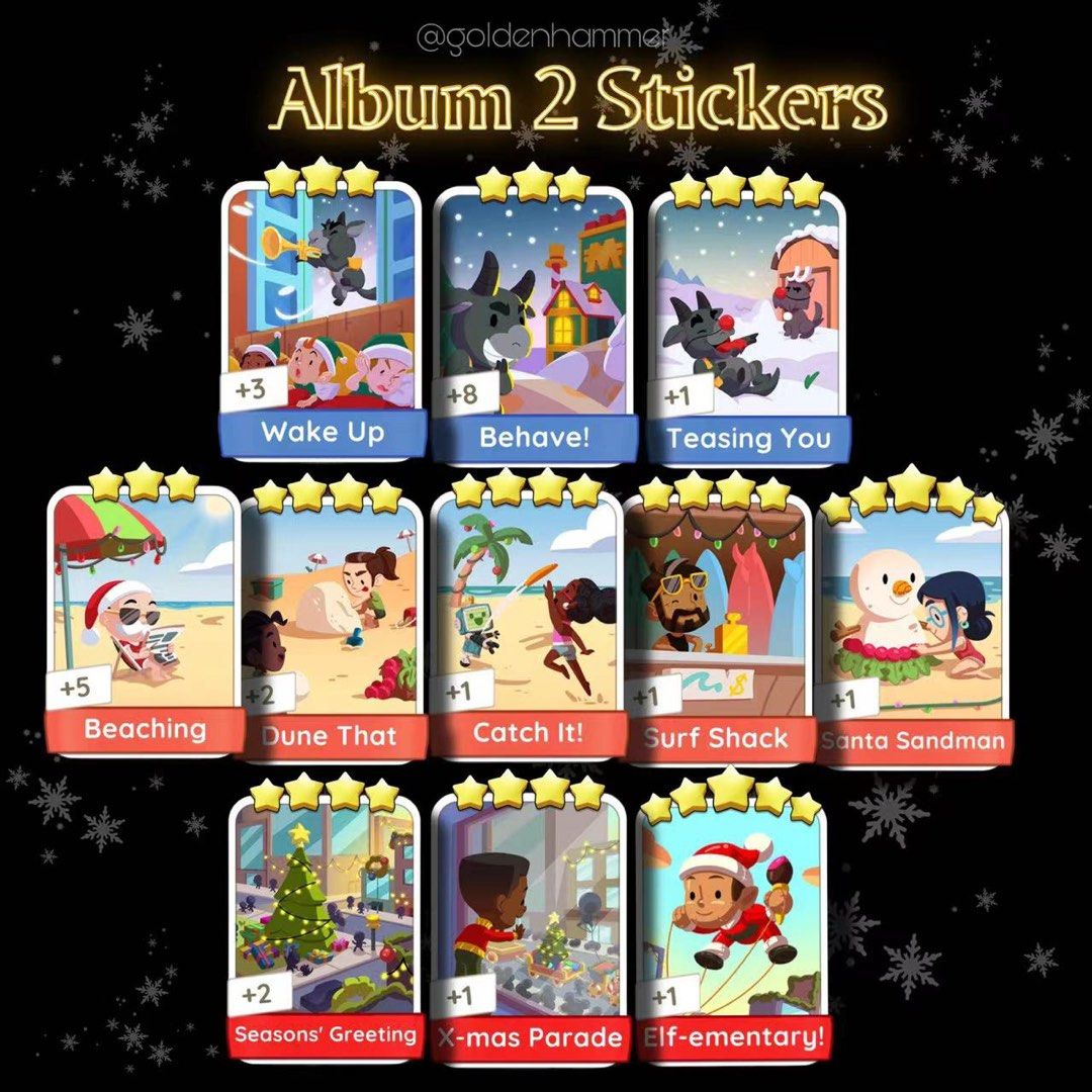 Monopoly Go Second Album Stickers！！, Hobbies & Toys, Toys & Games on ...
