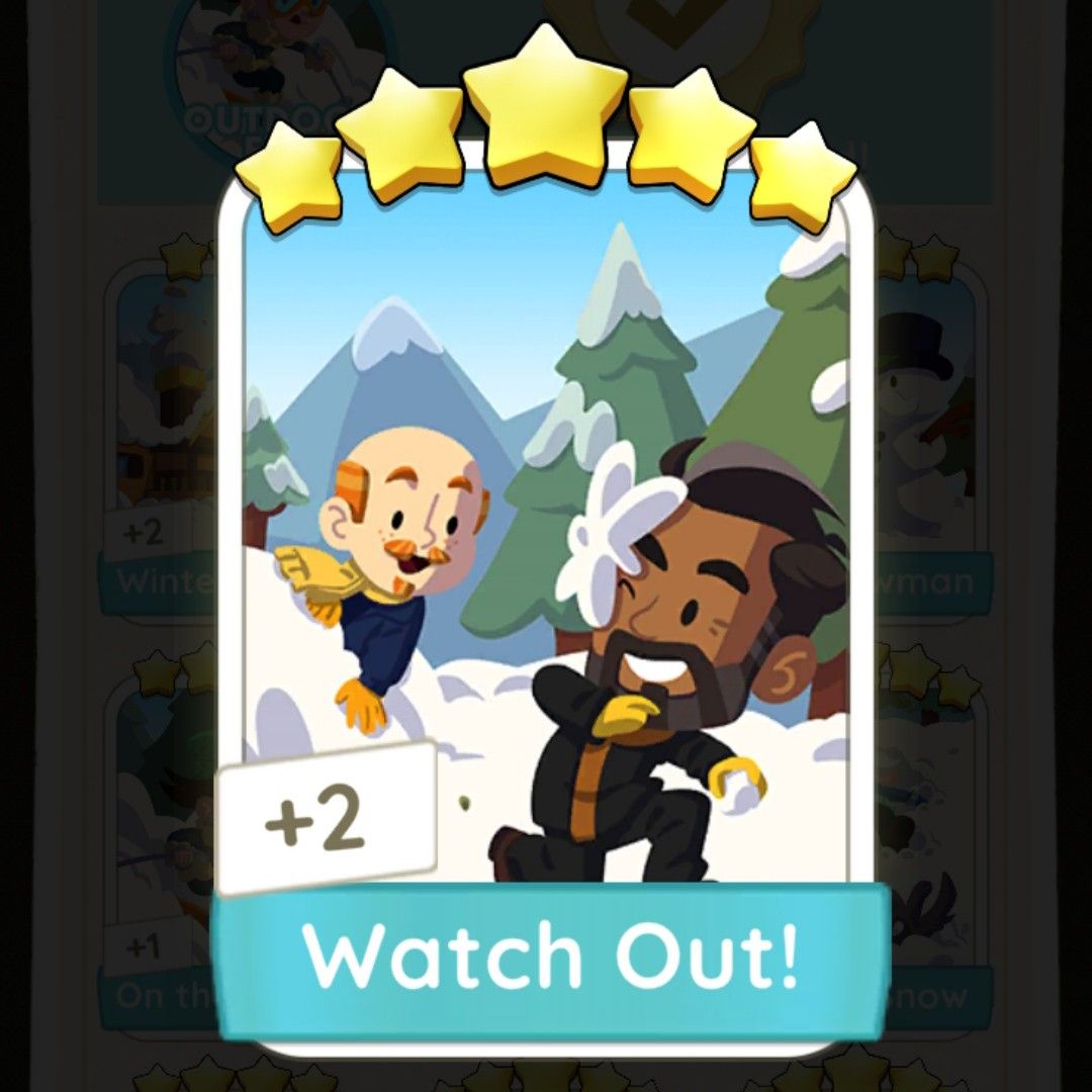 Monopoly go watch out 5 star sticker card, Video Gaming, Gaming Accessories, In-Game Products on ...