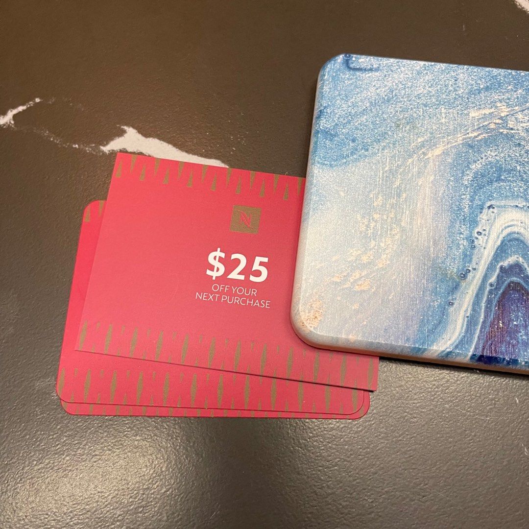 Nespresso 25 dollars gift card, Tickets & Vouchers, Vouchers on Carousell