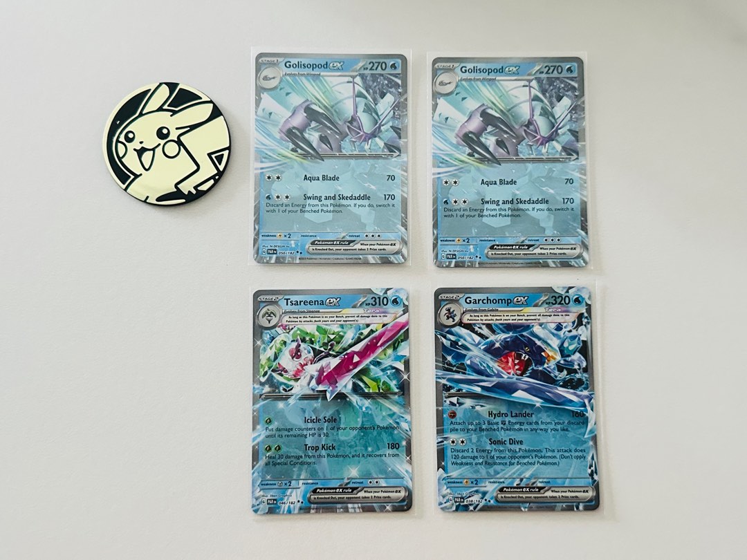 Paradox Rift: Garchomp EX, Golisopod EX & Tsareena EX, Hobbies & Toys ...