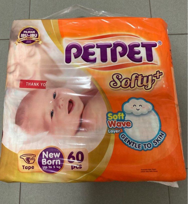 PetPet Newborn Diapers, Babies & Kids, Bathing & Changing, Diapers ...