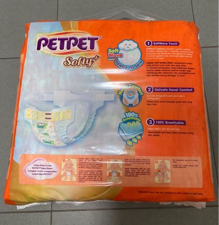 PetPet Newborn Diapers, Babies & Kids, Bathing & Changing, Diapers ...