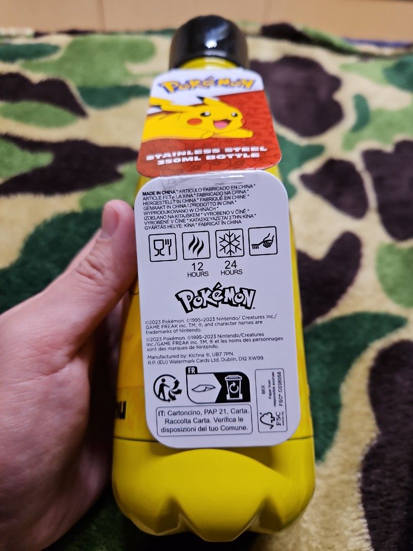 pokemon pikachu stainless steel bottle tumbler 比卡超 保溫樽, 傢俬＆家居, 廚具和餐具, 廚 ...