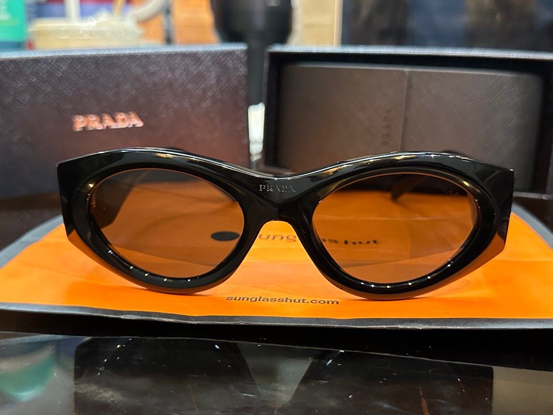 Prada Black Symbole Square, Women's Fashion, Watches & Accessories, Sunglasses & Eyewear on ...