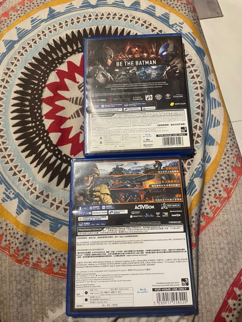 PS4 Games Call Of Duty Black ops 4 and Batman Arkham night, Video ...