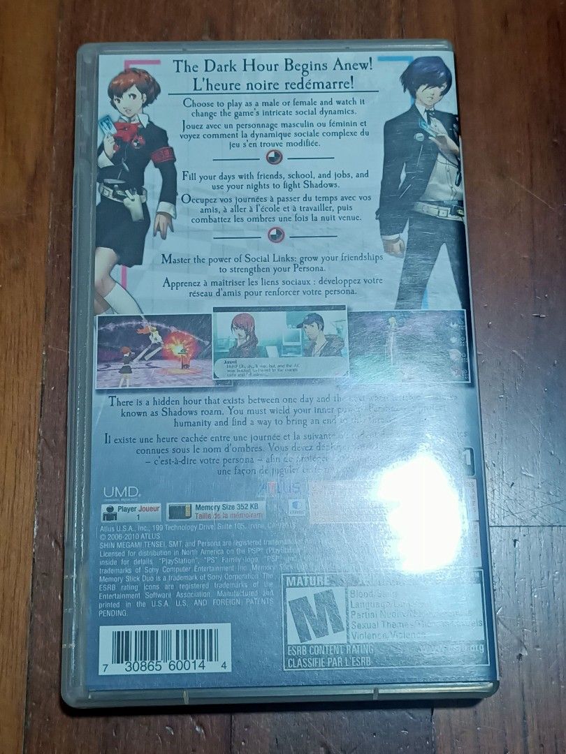 PSP Persona 3 Portable P3P, Video Gaming, Video Games, PlayStation on ...