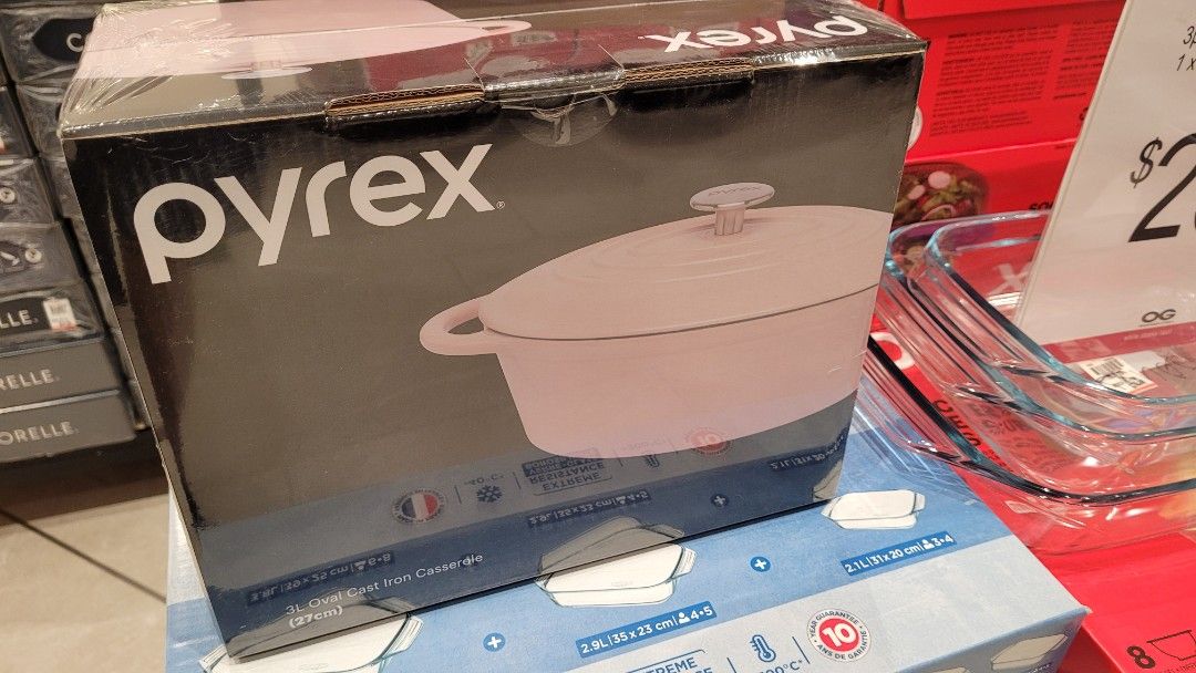 Pyrex 3L Cast Iron Casserole 27cm (3L), Furniture & Home Living ...