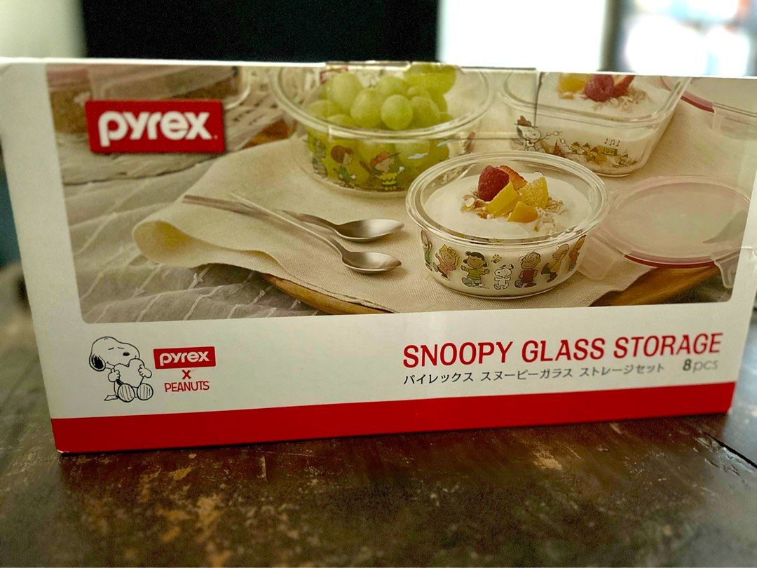 Set of 4 - Pyrex x Peanuts Snoopy Glass Storage containers, Furniture ...