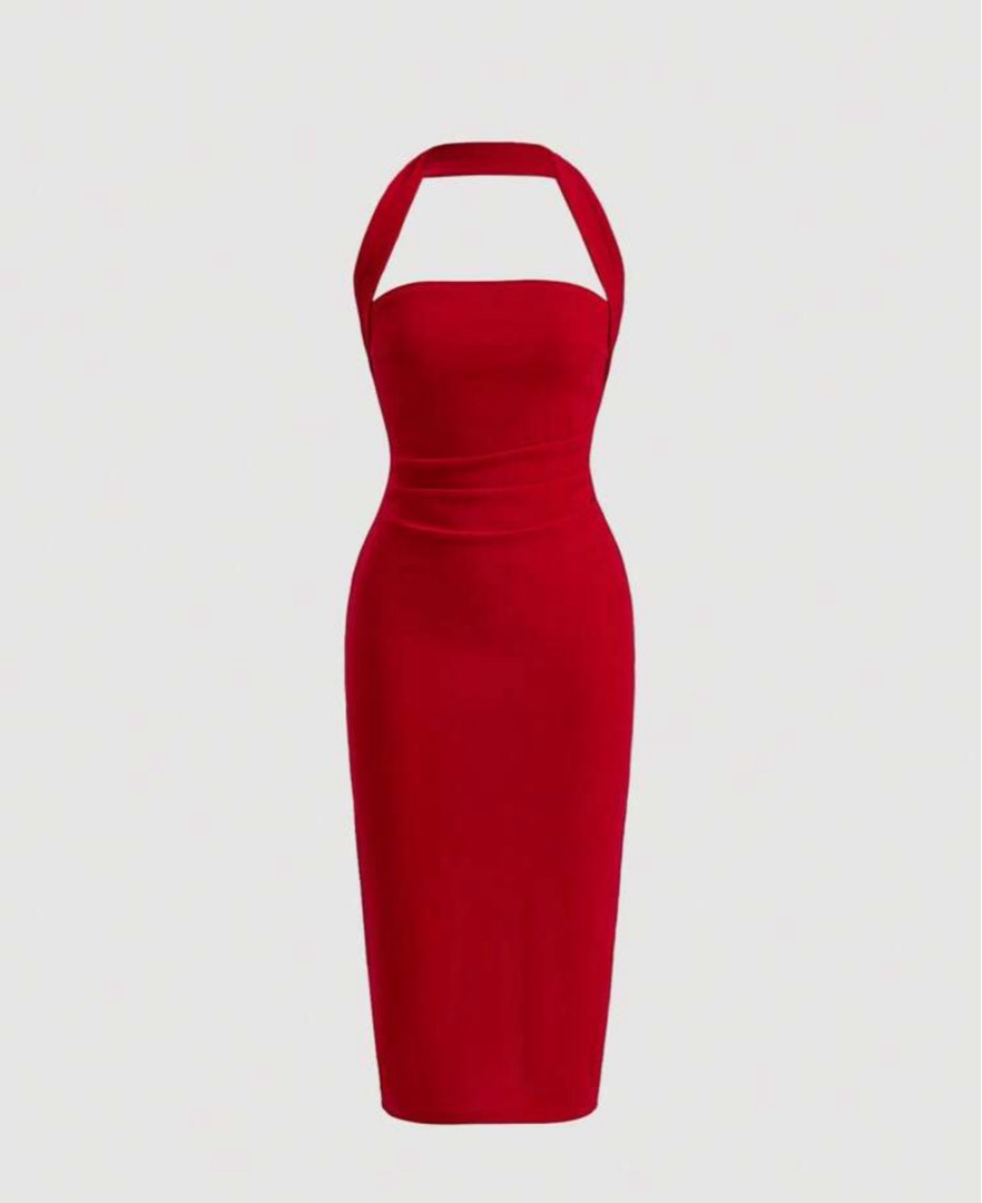 RUSH!! | SHEIN, BODYCON, RED DRESS, BODY HUGGING, SEXY DRESS, LONG ...