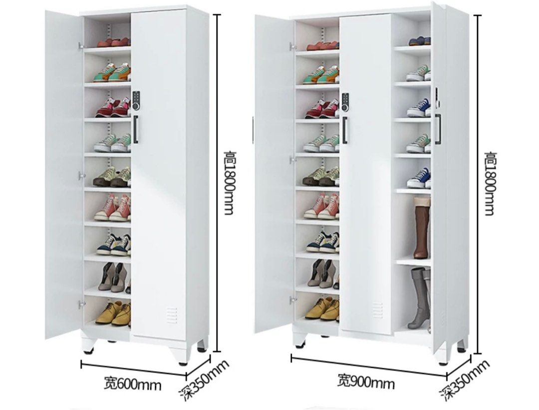 Sleek shoe racks/cabinets with lock, Furniture & Home Living, Furniture ...