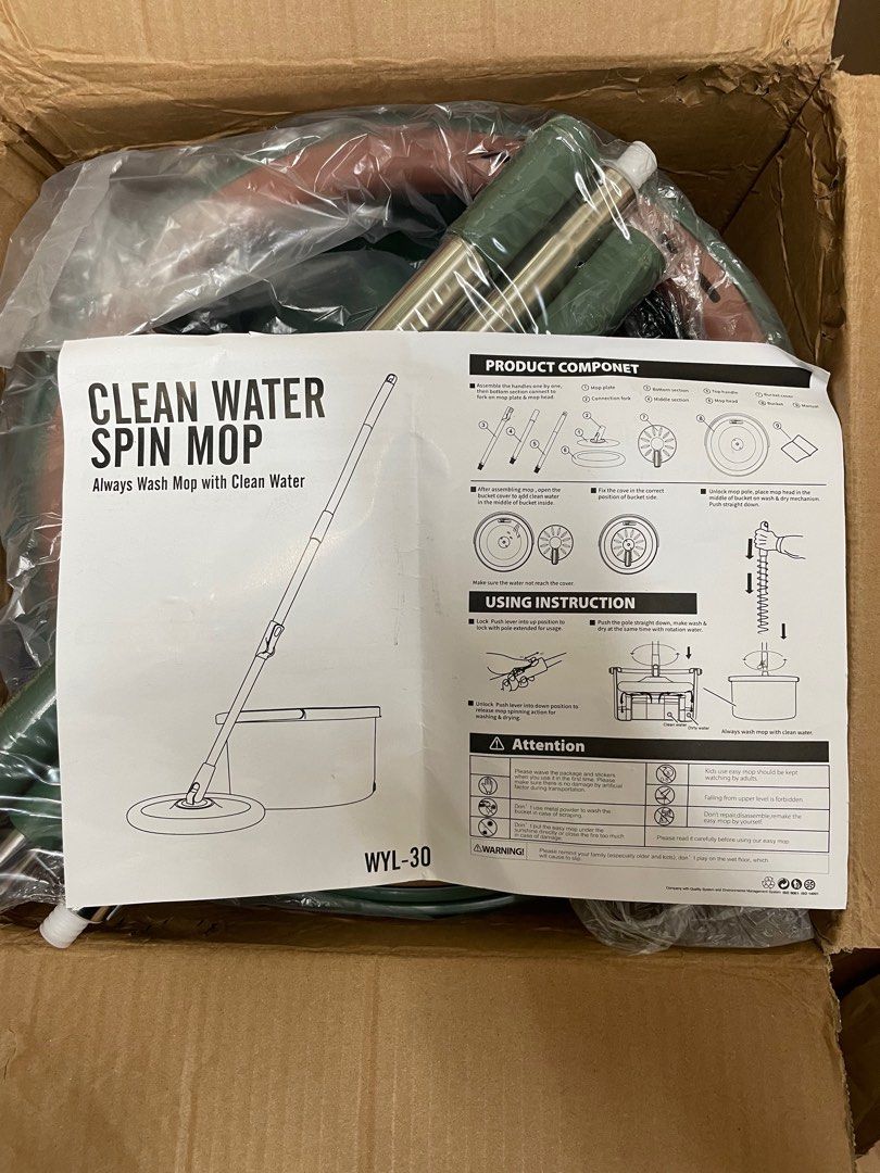 Spin Mob Bucket - Floor cleaner, Furniture & Home Living, Cleaning ...