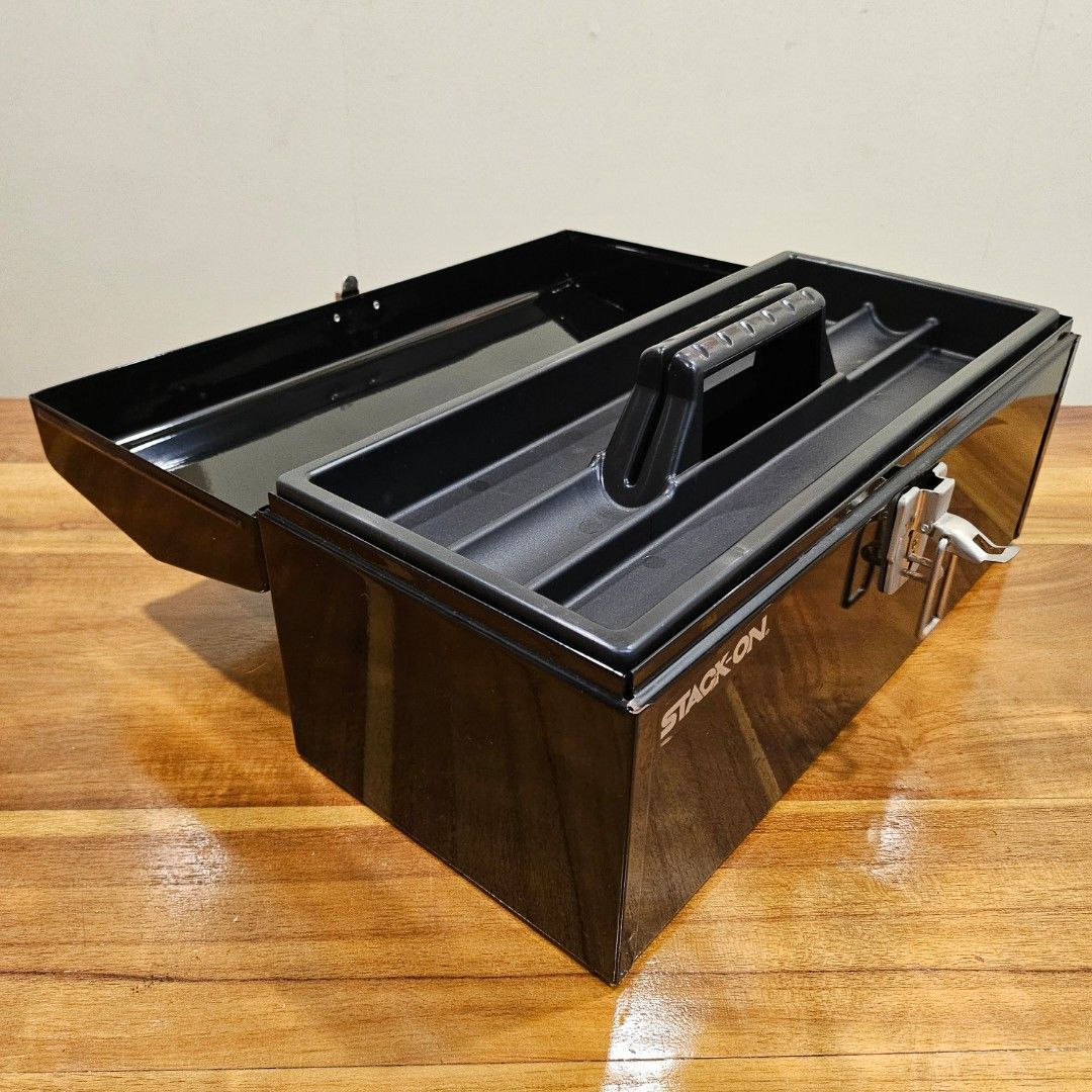 Stack-On SHB-16 16-Inch Multi-Purpose Steel Tool Box (Black), Furniture ...