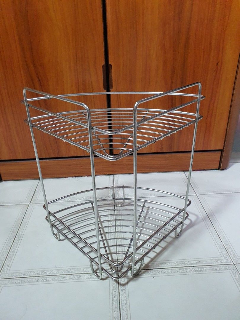 Stainless Steel Corner Rack, Furniture & Home Living, Home Improvement ...