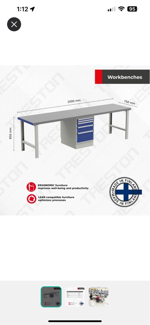 Treston heavy duty duplex steel workbench model 3 | installation & pre ...