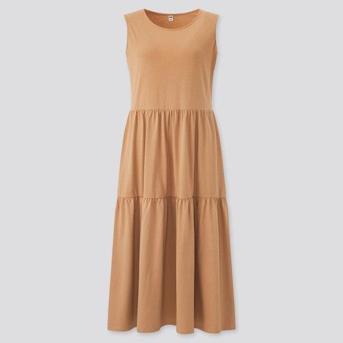 Uniqlo Beige Maxi Dress, Women's Fashion, Dresses & Sets, Dresses on ...