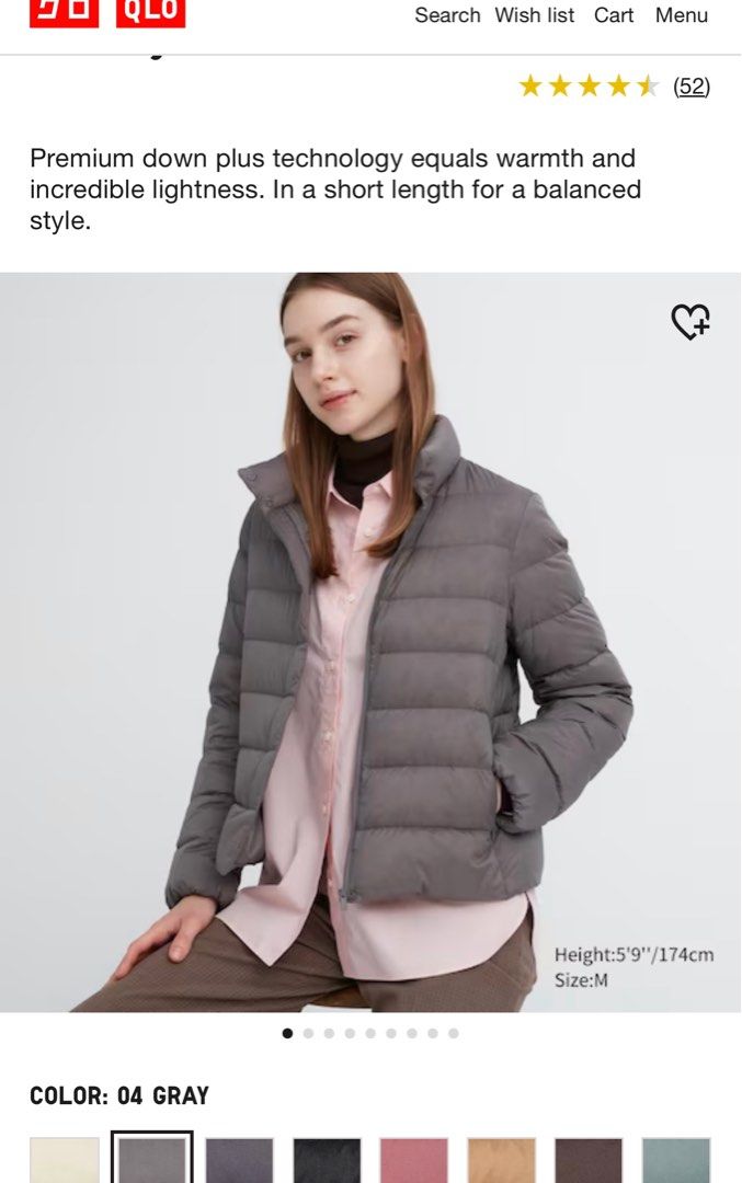 Uniqlo Ultra Light Down Gray Puffer jacket, Women's Fashion, Coats ...