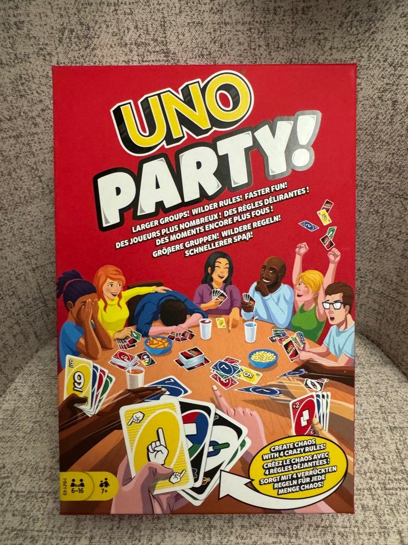 全新未開正版 Mattel Games New Rules UNO Party 6-16 人 Card Game 桌上遊戲啤牌 智能遊戲 集體 ...
