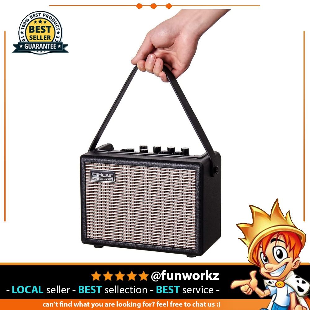 Acoustic/Electric Guitar Amplifier, 15 Watt Portable Bluetooth Amp for ...
