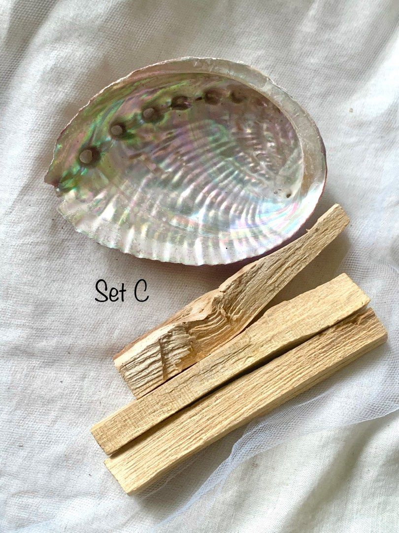 Australian Shell Tray with Palo Santo Smudging Set, Hobbies & Toys ...