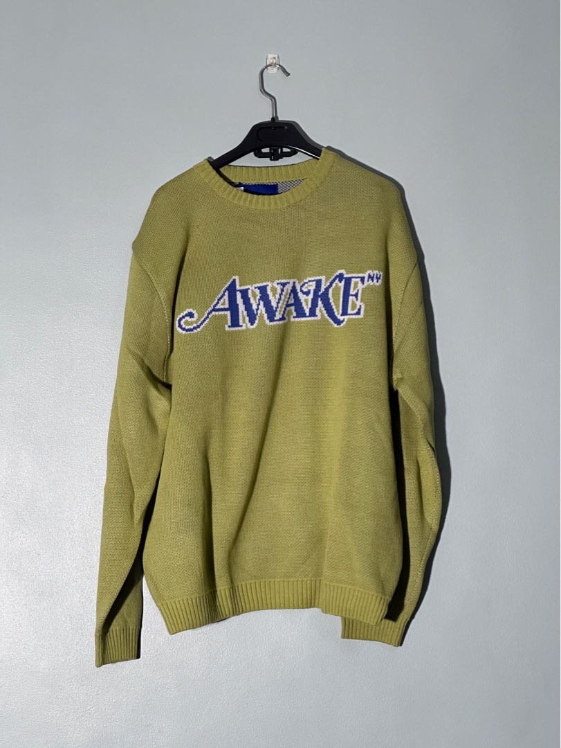 Awake NY Logo Knit Sweater, Men's Fashion, Tops & Sets, Hoodies on ...