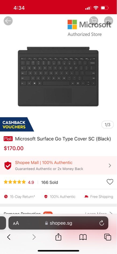 BN Microsoft Surface Go type cover Black, Computers & Tech, Parts & Accessories, Computer ...