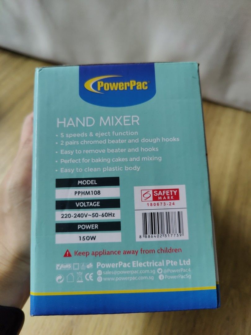 BNIB Powerpac Hand Mixer, TV & Home Appliances, Kitchen Appliances ...