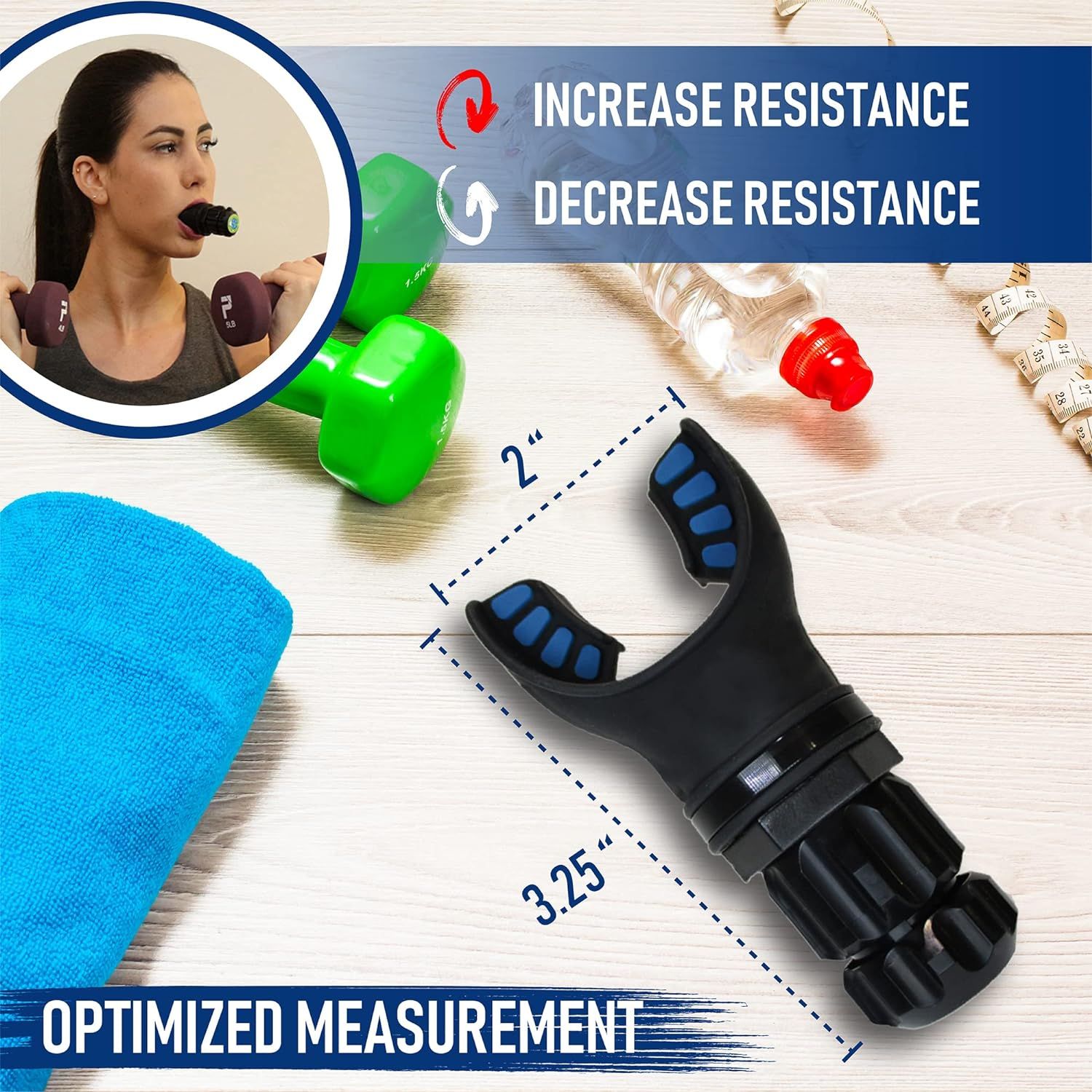 Breathing Resistance Trainer. Lung Exercise Device. Expands and ...