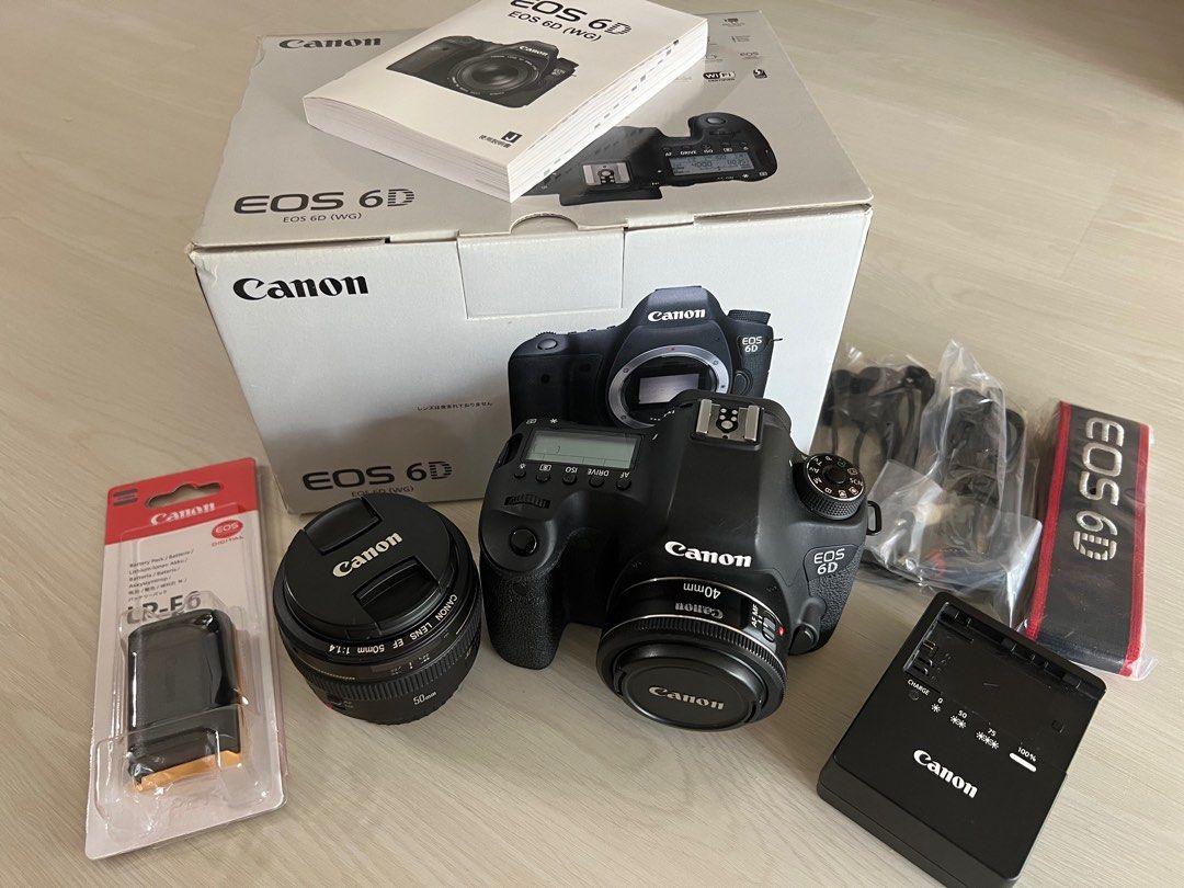 Canon EOS 6D body 50mm f1.4 40mm f2.8, Photography, Cameras on Carousell